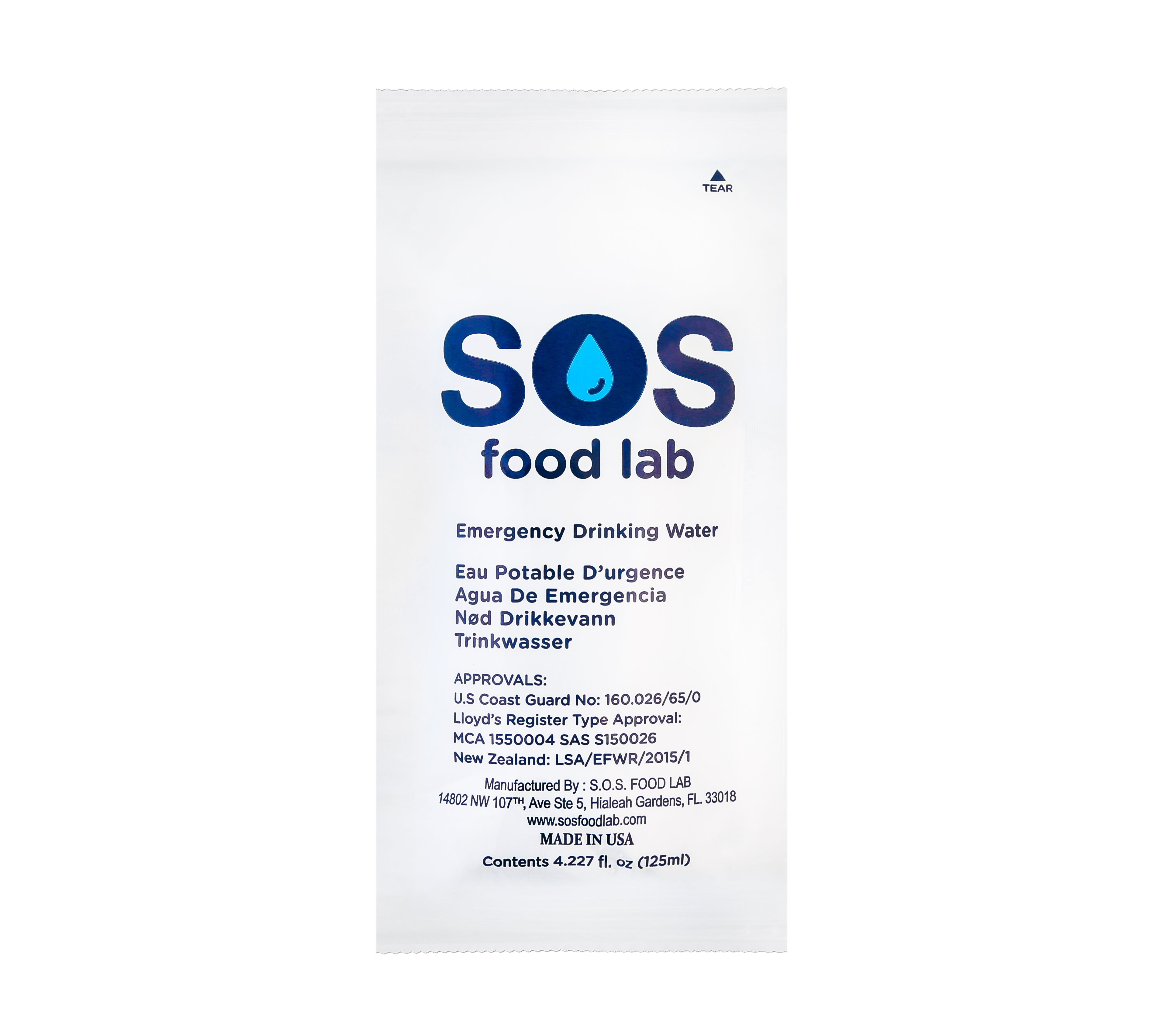 SOS FOOD LAB EMERGENCY DRINKING WATER